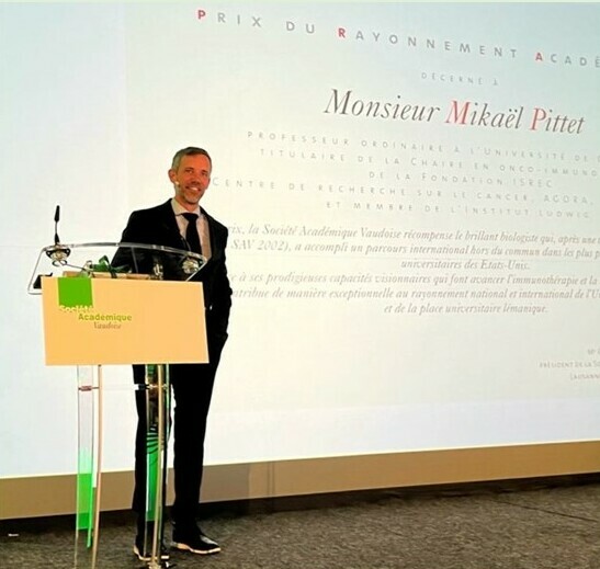 Fondation ISREC - Prof. Mikaël Pittet, holder of the ISREC Foundation’s ...